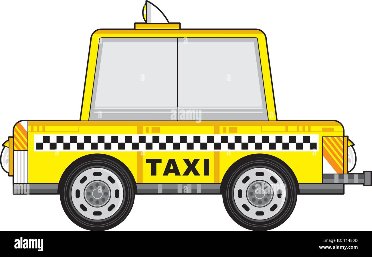 Cartoon Yellow Taxi Cab Stock Vector Image & Art - Alamy