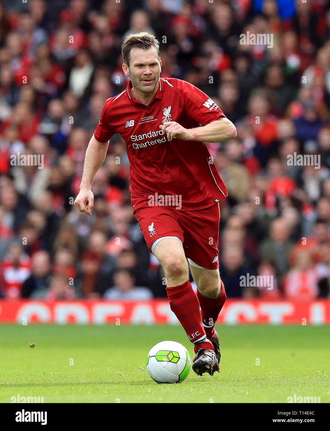 Liverpool's Bjorn Tore Kvarme during the Legends match at Anfield ...