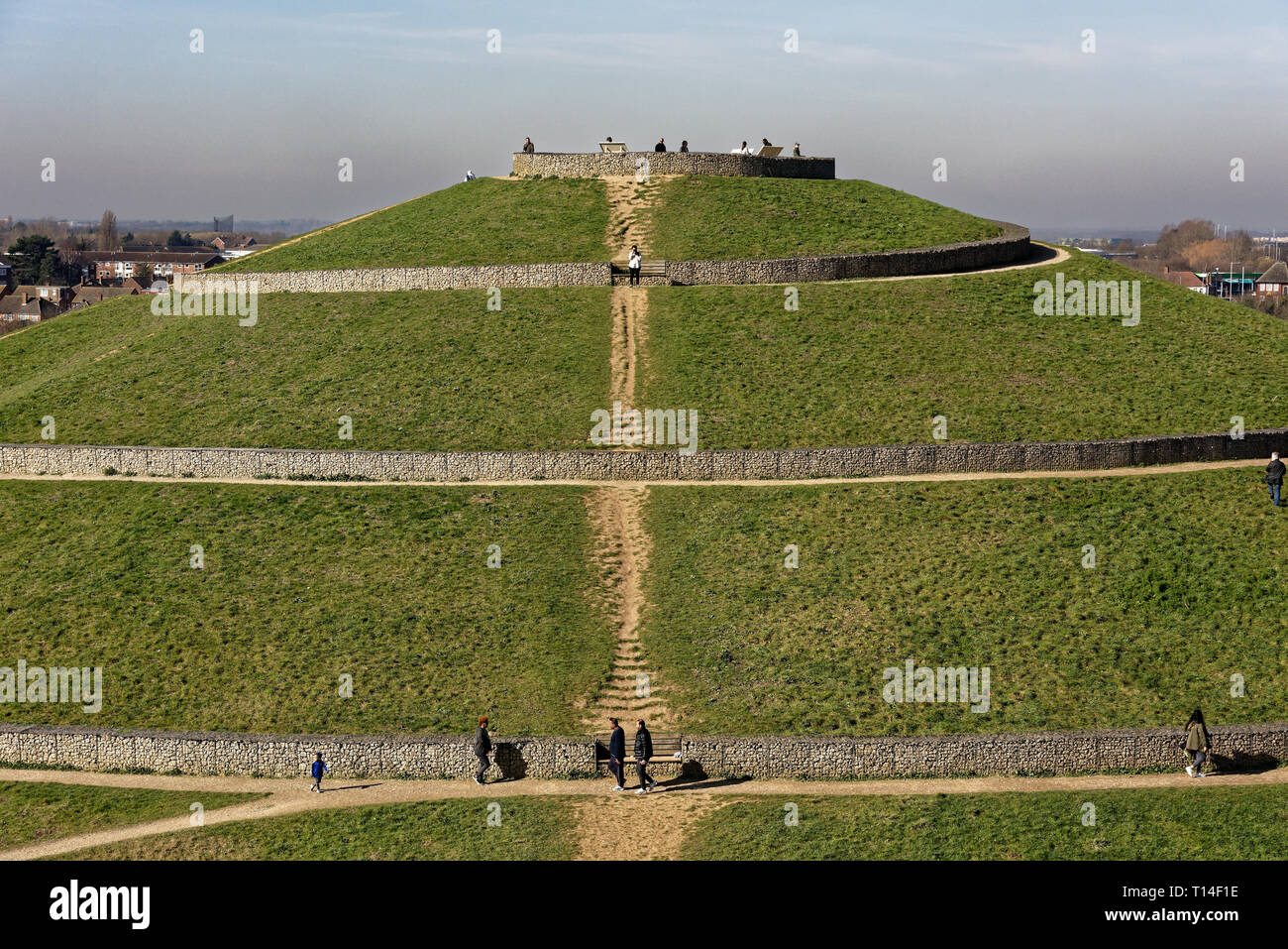 The spiral paths leading to and from the top by going around the mound ...