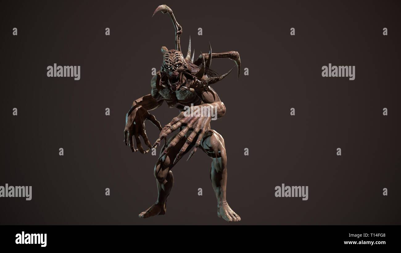 Nuclear post-apocalypse mutant soldier 3d render Stock Photo - Alamy