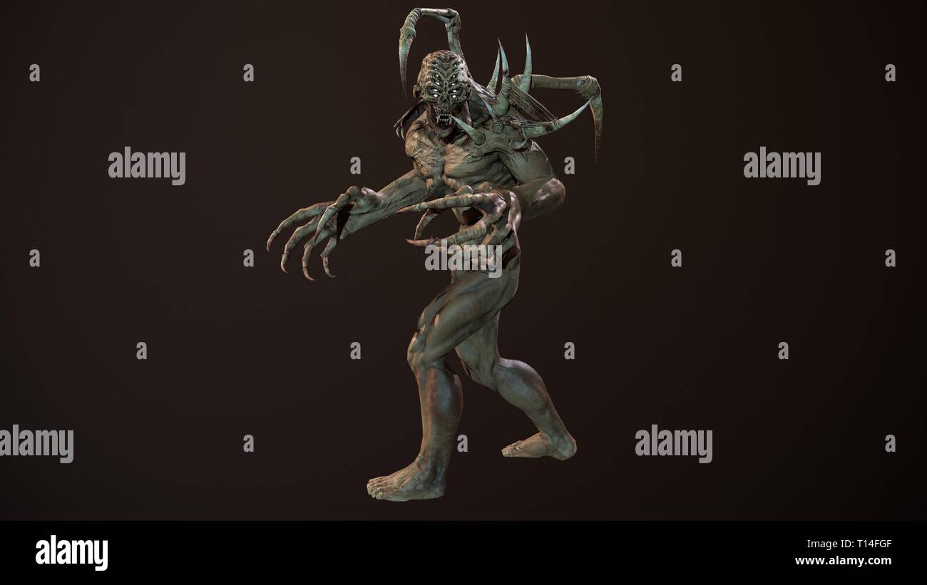 Nuclear post-apocalypse mutant soldier 3d render Stock Photo - Alamy