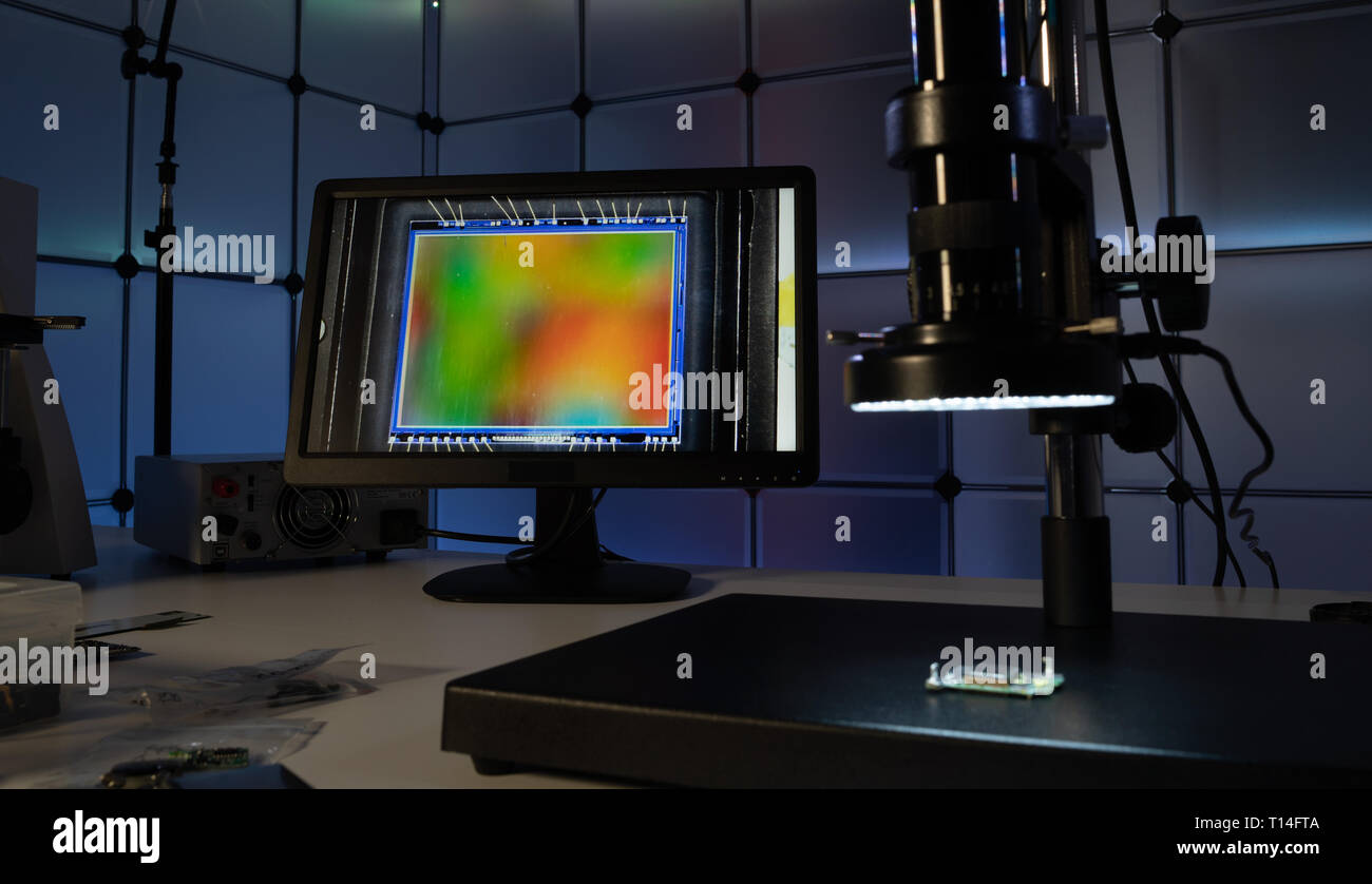 Laboratory of semiconductor chips. The development of modern ...