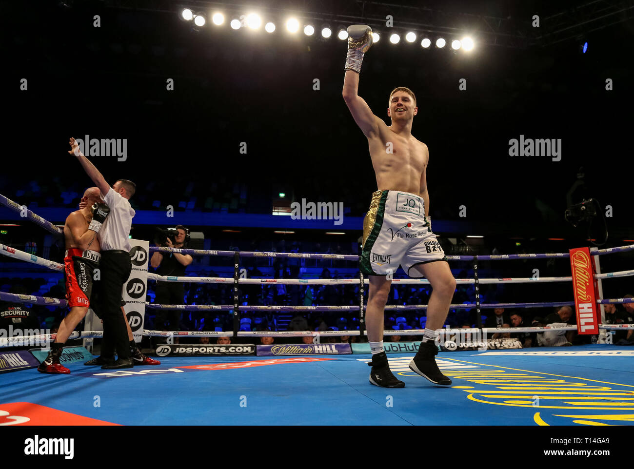 Jason Quigley (white shorts) celebrates beating Mathias Eklund (black ...