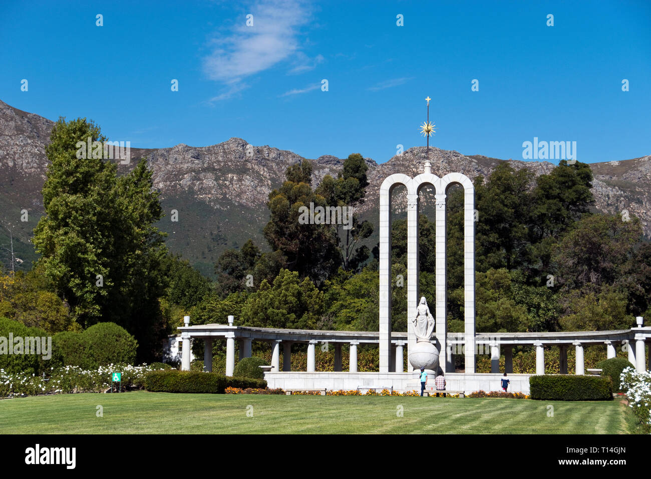 The Huguenot Monument (c. 1945) in Franschhoek, South Africa, is ...