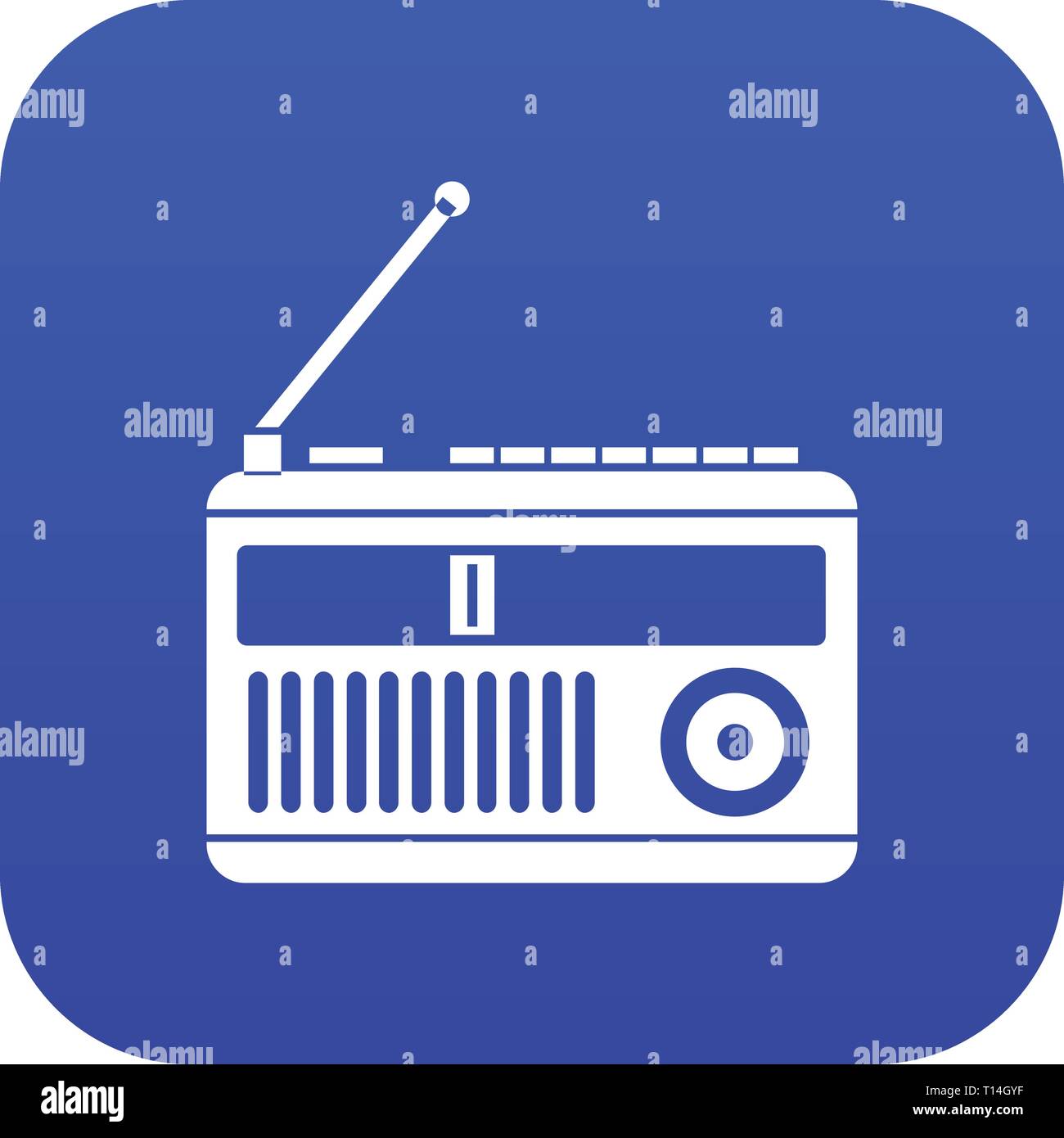 Retro radio icon digital blue Stock Vector Image & Art - Alamy