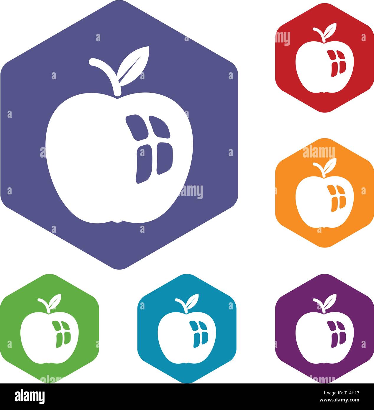 Ripe apple icons vector hexahedron Stock Vector Image & Art - Alamy