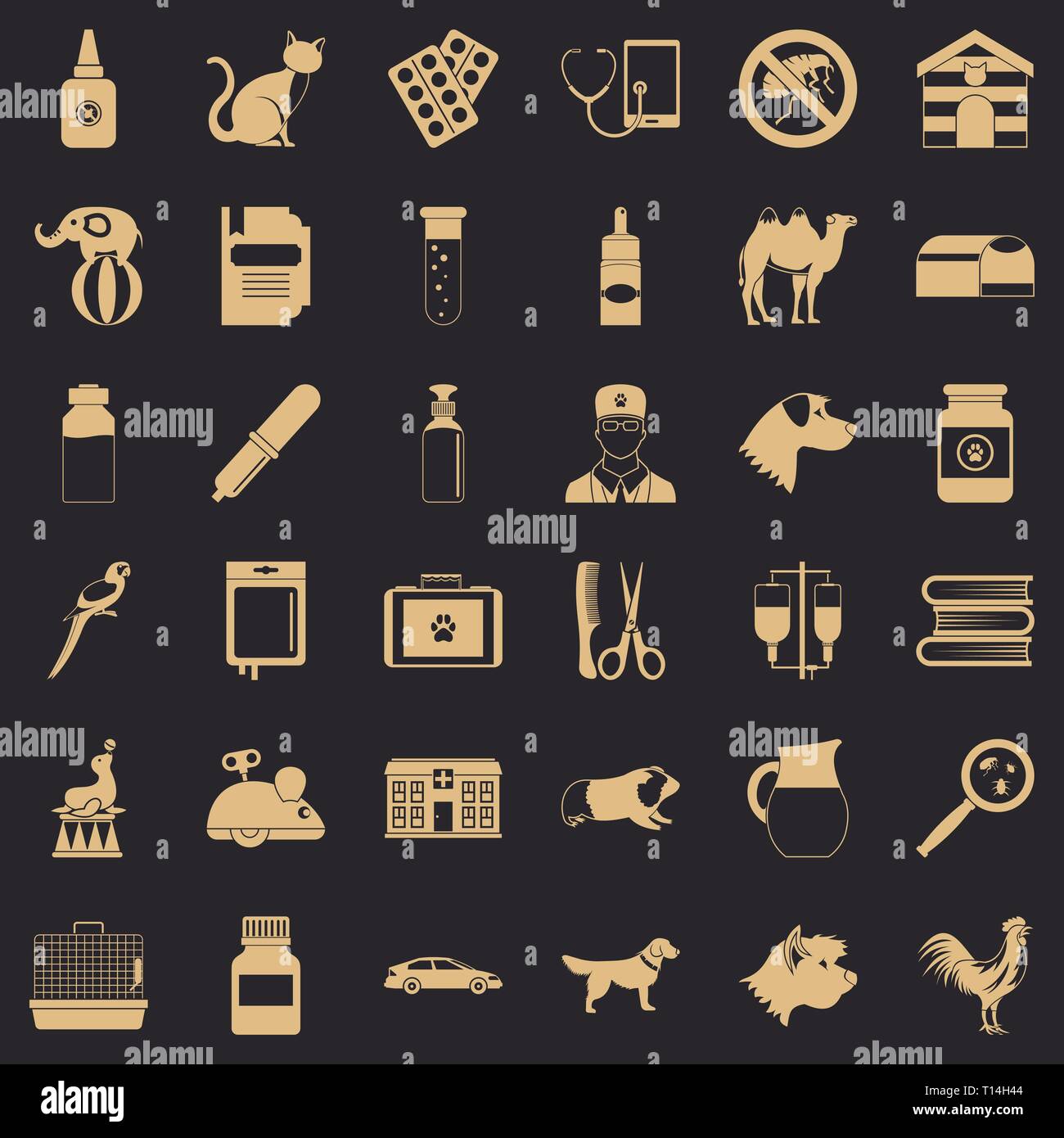 Vet doctor icons set, simple style Stock Vector Image & Art - Alamy