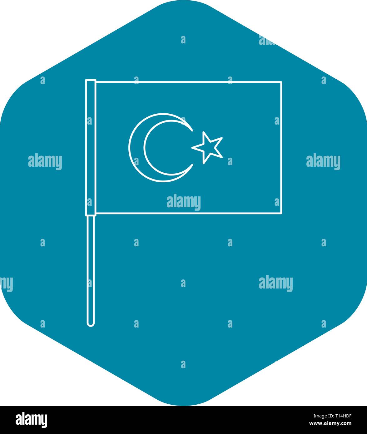 Flag of Turkey icon, outline style Stock Vector Image & Art - Alamy