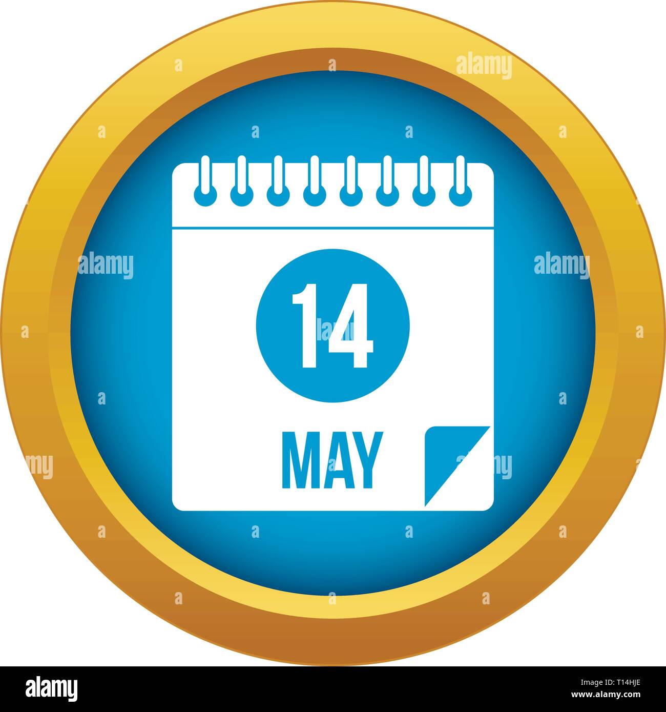 Spiral calendar page 14th of May icon blue vector isolated Stock Vector ...