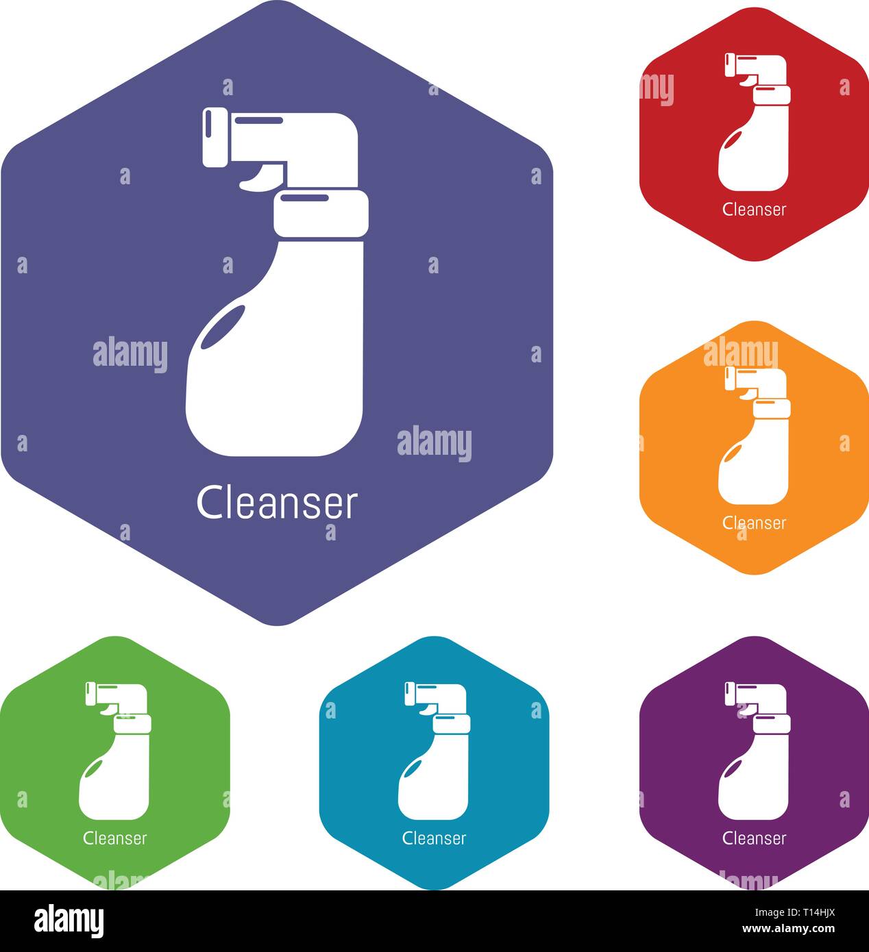 Cleaning spray icons vector hexahedron Stock Vector Image & Art - Alamy
