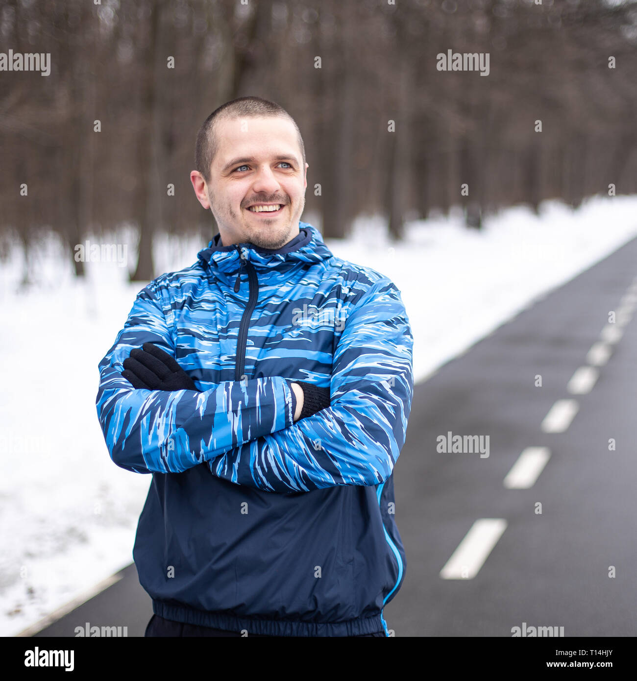 Smiling active healthy male runner hi-res stock photography and images ...