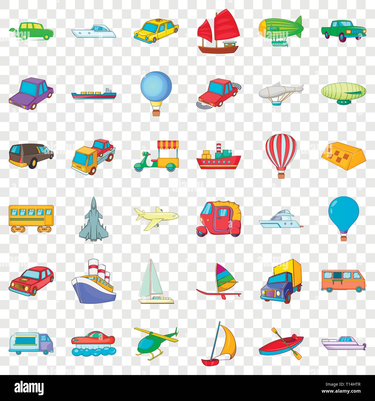 Vehicle icons set, cartoon style Stock Vector Image & Art - Alamy