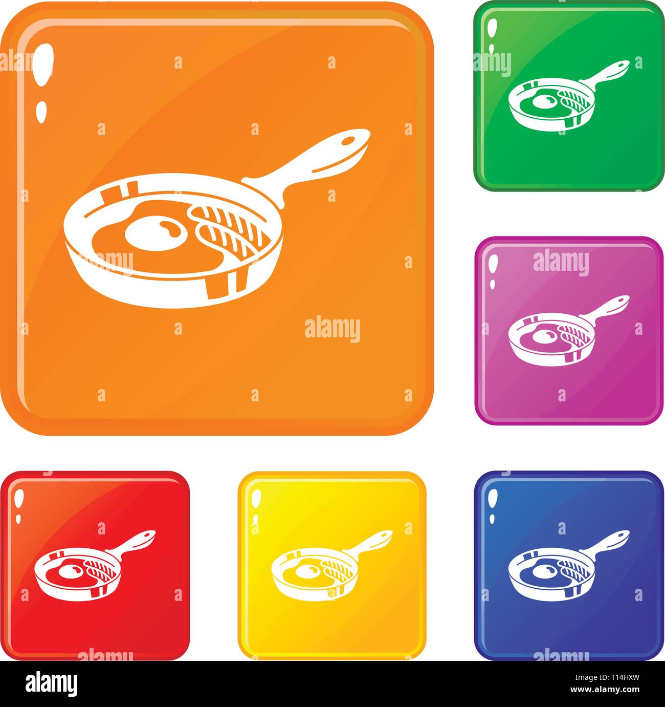 Egg griddle icons set vector color Stock Vector Image & Art - Alamy