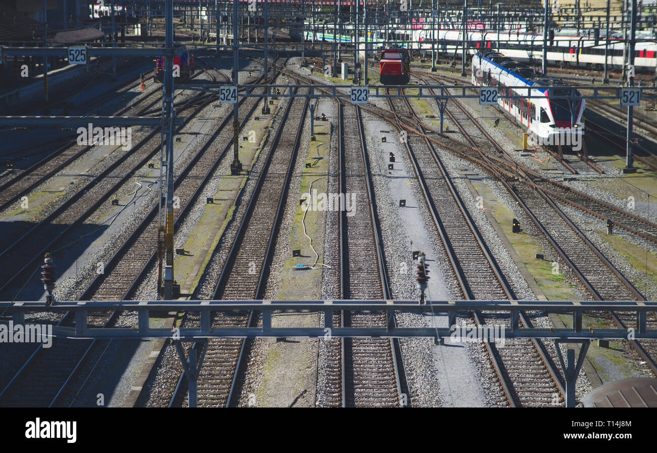 Tracks leading railway building hi-res stock photography and images - Alamy