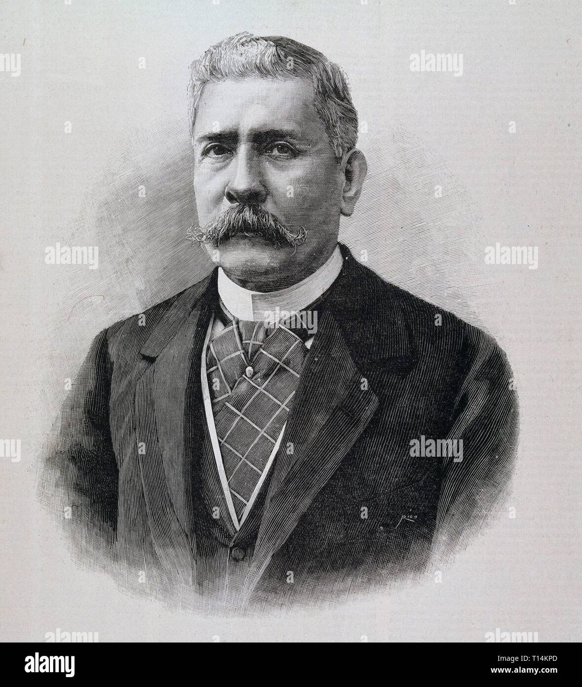 DIAZ , PORFIRIO GENERAL Y POLITICO MEXICANO . 1838 - 1915 GRABADO ...