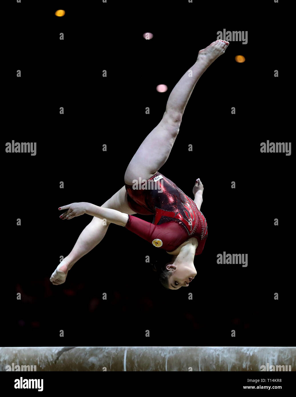Russia’'s Aliya Mustafina in action on the Balence Beem during the ...