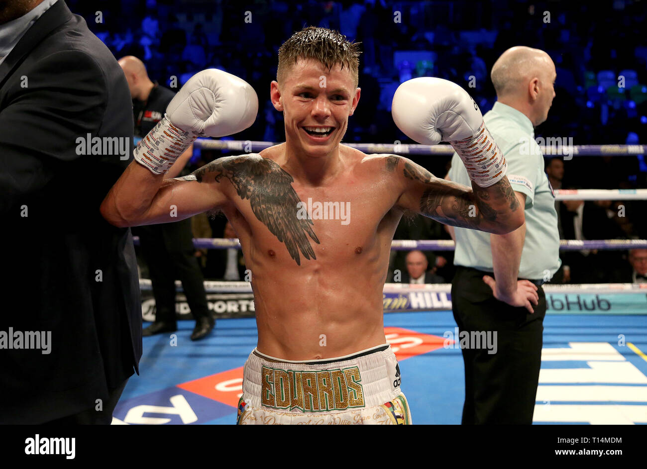 Charlie Edwards celebrates beating Angel Moreno in their World Boxing ...