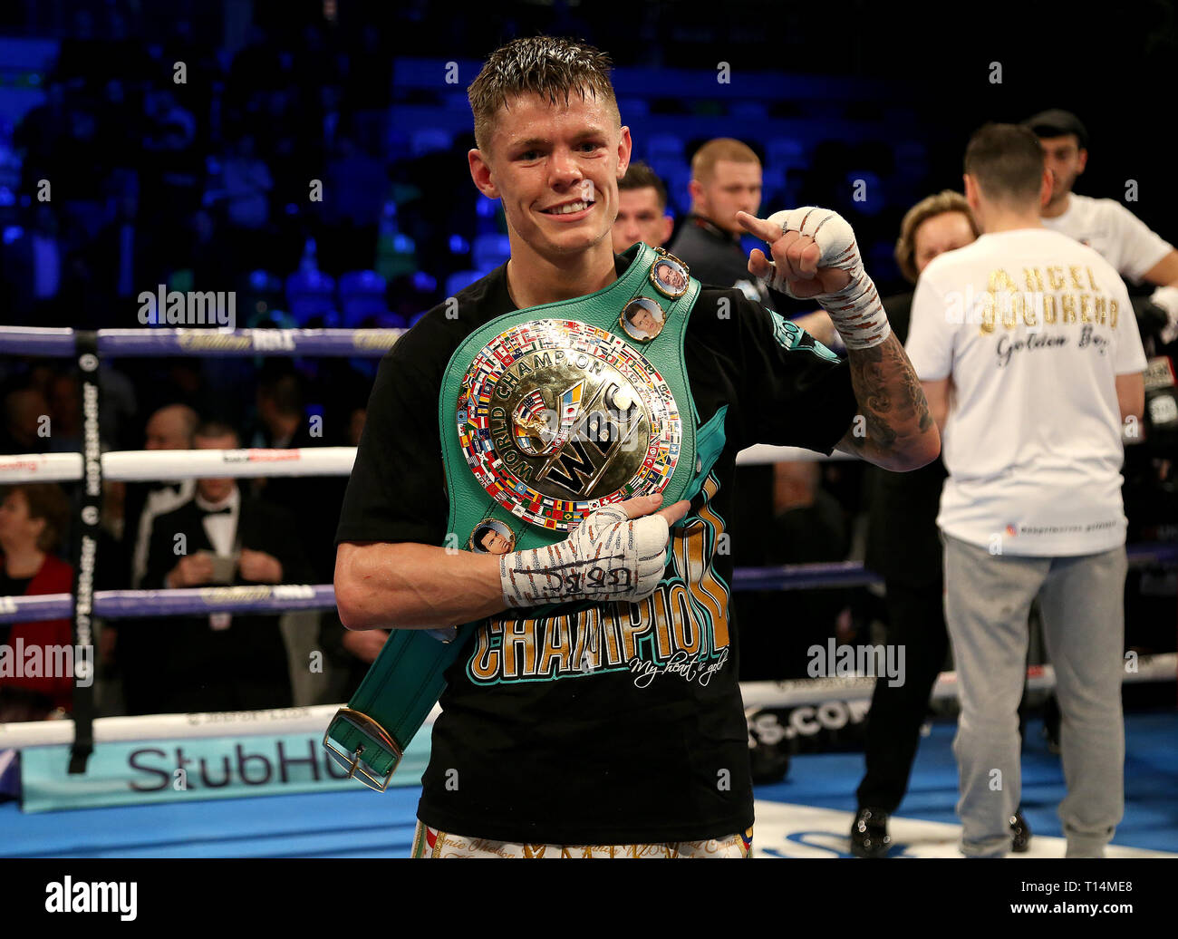 Charlie Edwards celebrates beating Angel Moreno in their World Boxing ...