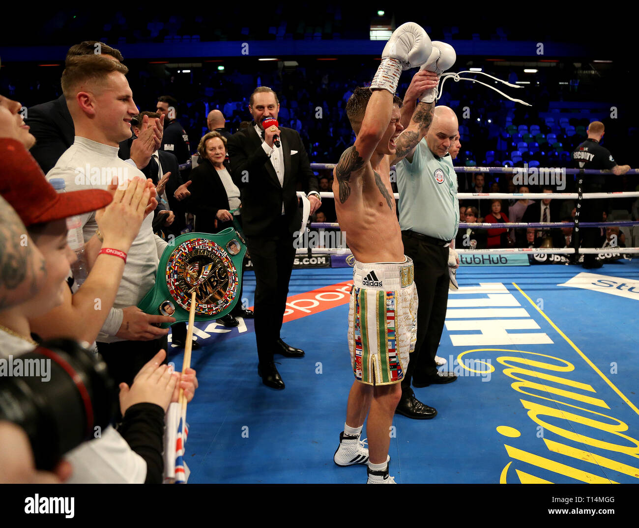Charlie Edwards celebrates beating Angel Moreno in their World Boxing ...