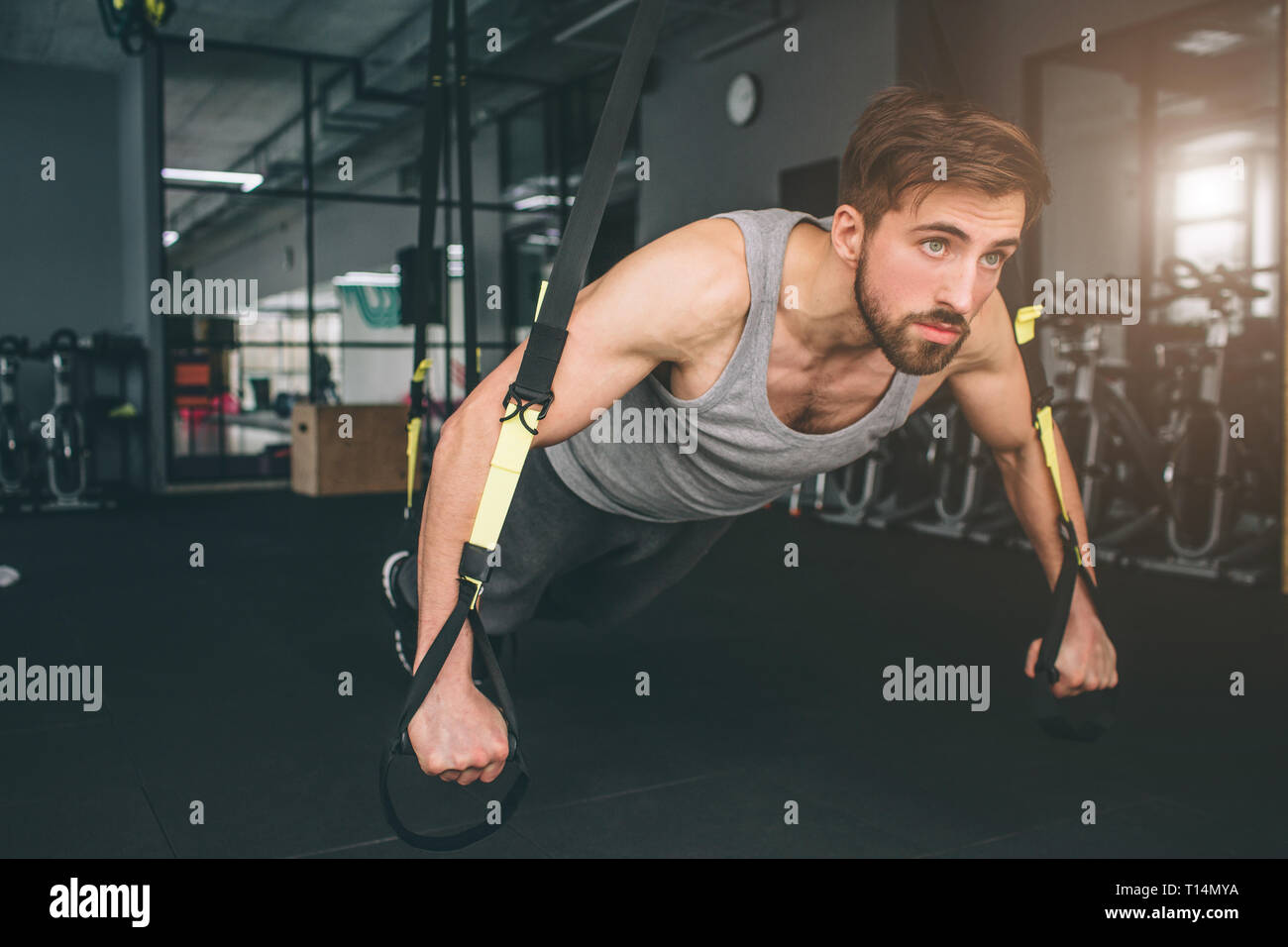Guy stretching ball hi-res stock photography and images - Alamy
