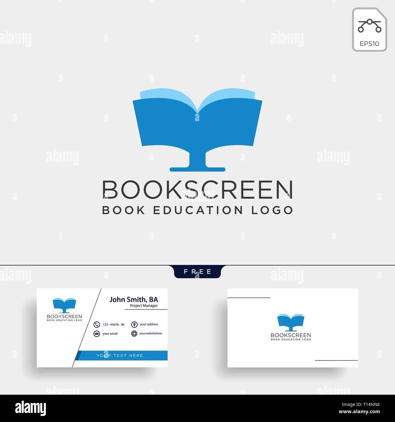 monitor book online education simple logo template vector illustration ...