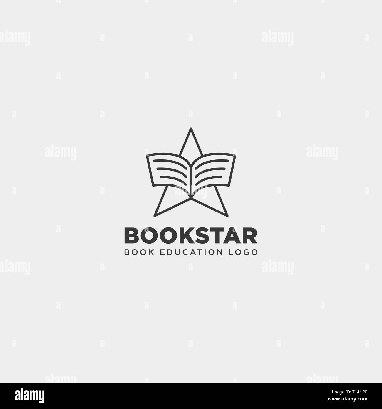 star book education gradient negative simple logo template vector ...