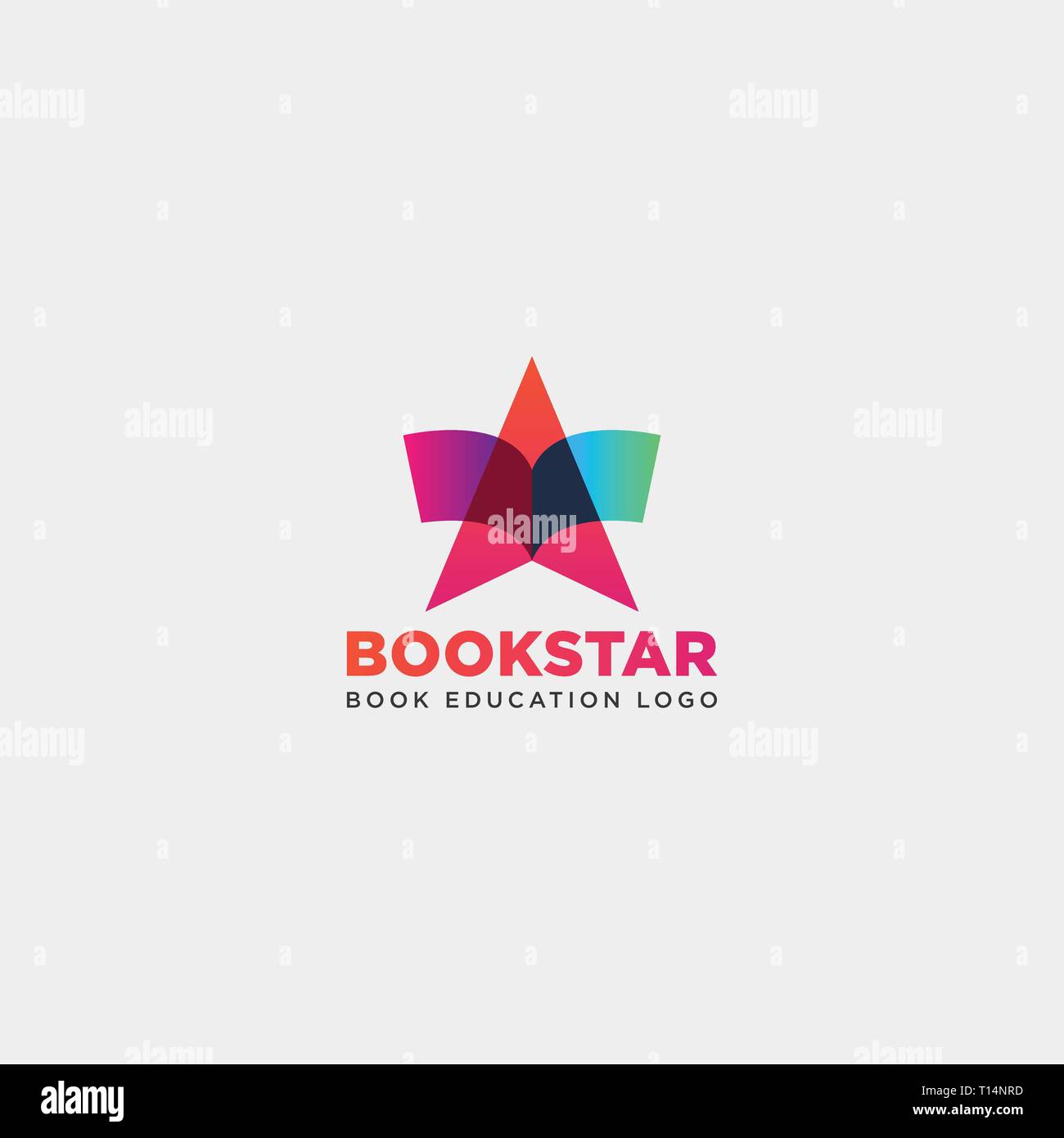 star book education gradient negative simple logo template vector ...