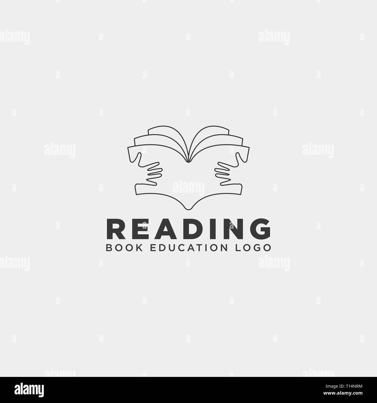 reading book magazine education simple logo template vector ...