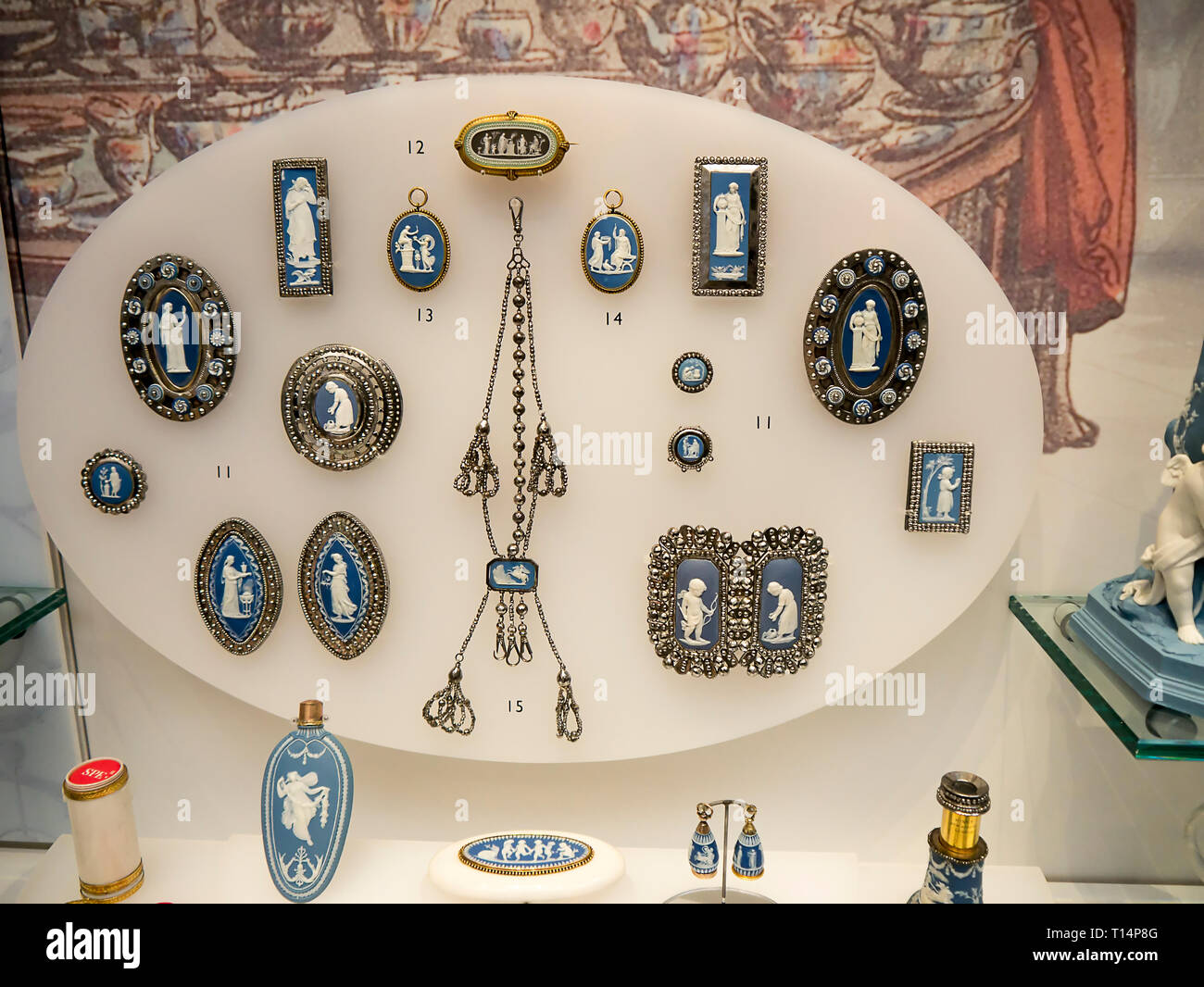 The Jasperware collection made by Josiah Wedgwood's factory in the Lady ...