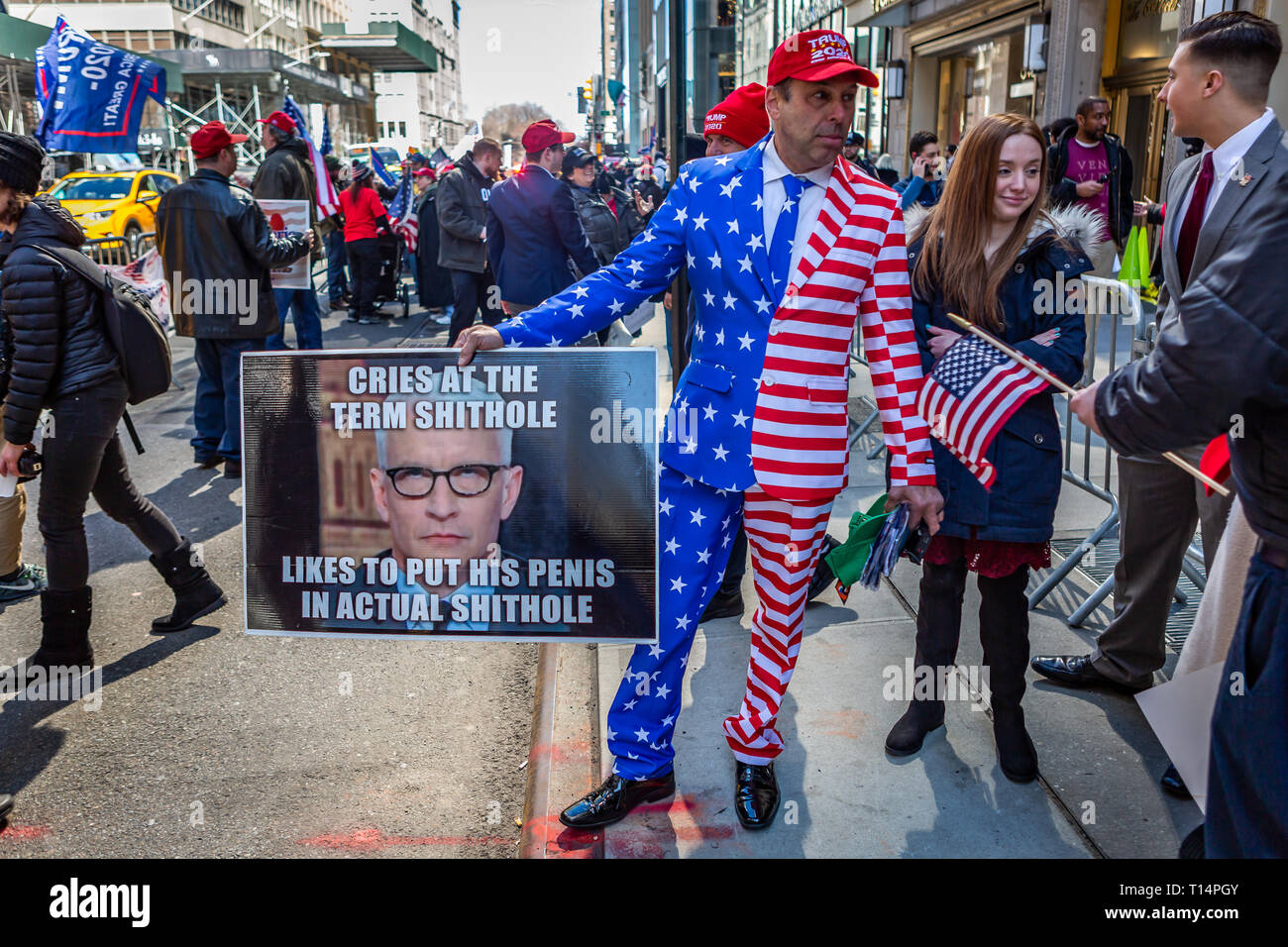 Trump supporters rally build the wall hi-res stock photography and ...