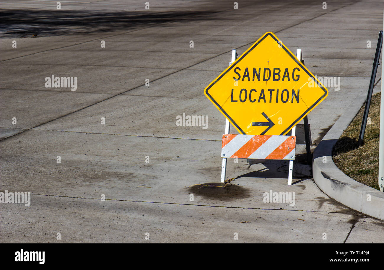 Sandbag A Frame Sign Stock Photo - Alamy