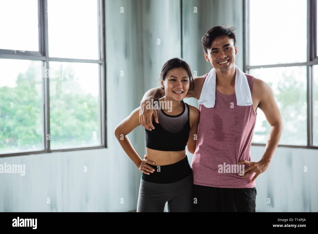 Two male friends talking hall hi-res stock photography and images - Alamy