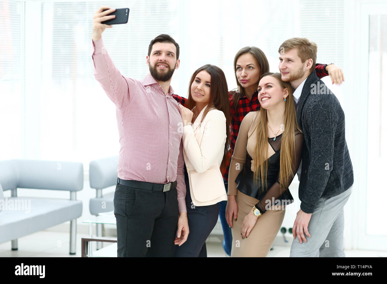 Creative business team taking selfie hi-res stock photography and ...