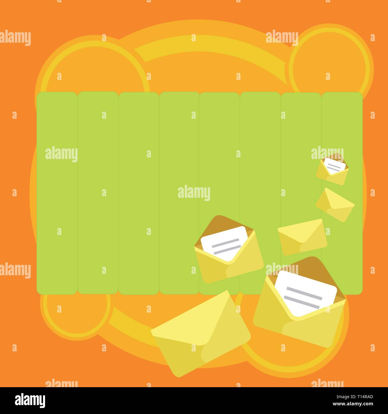 Closed and Open Envelopes with Letter Tucked In on Top of Color ...