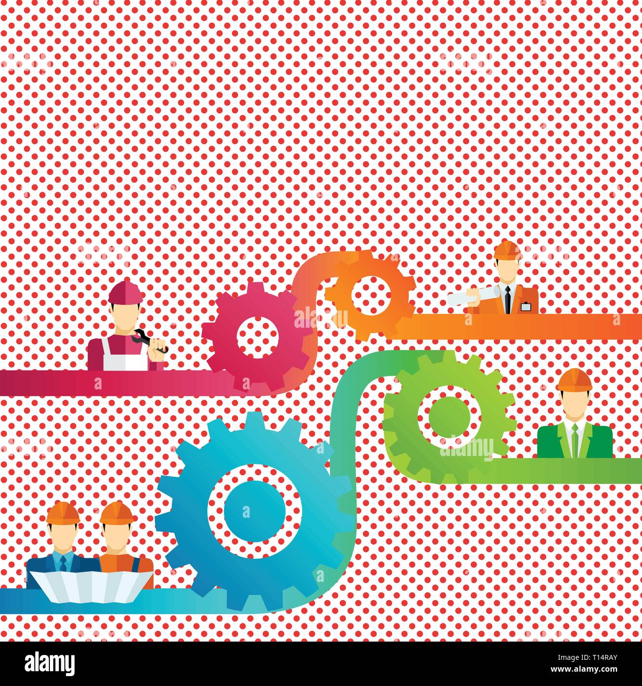 Cog Gear Setting Icon Connecting Men from Different Professional ...