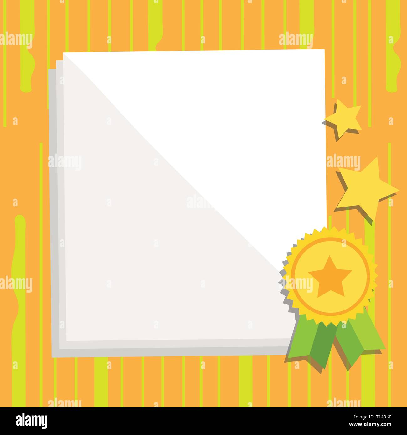 White Blank Sheet of Parchment Paper Stationery with Ribbon Seal Stamp ...