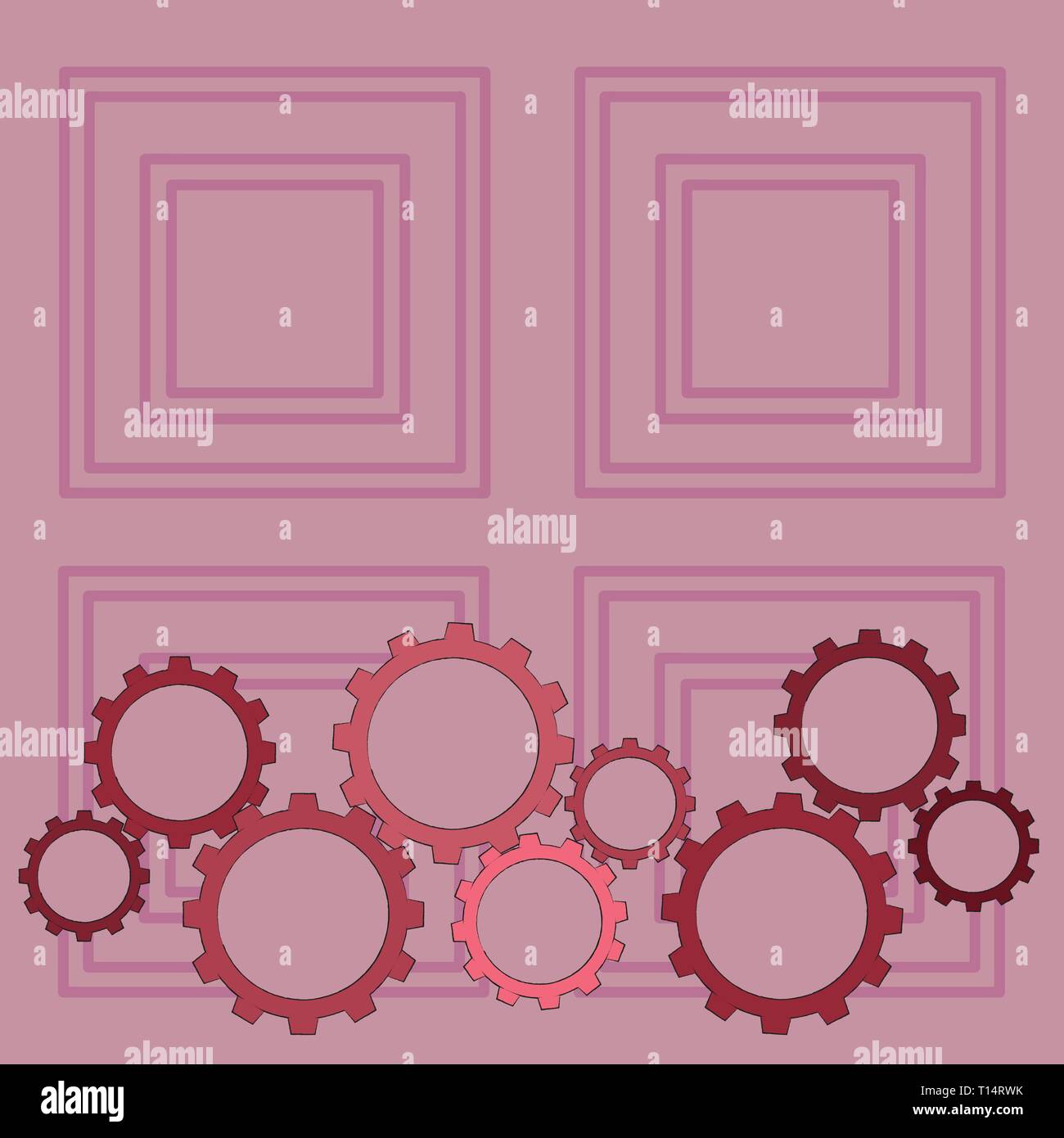 Colorful Cog Wheel Gear Engaging, Interlocking and Tesselating Flat ...