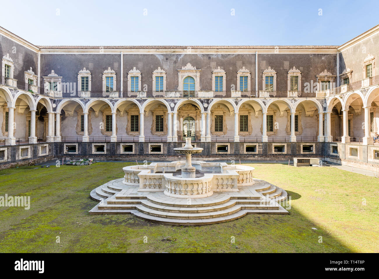 Baroque central courtyard with colonnade in the Benedictine closter now ...