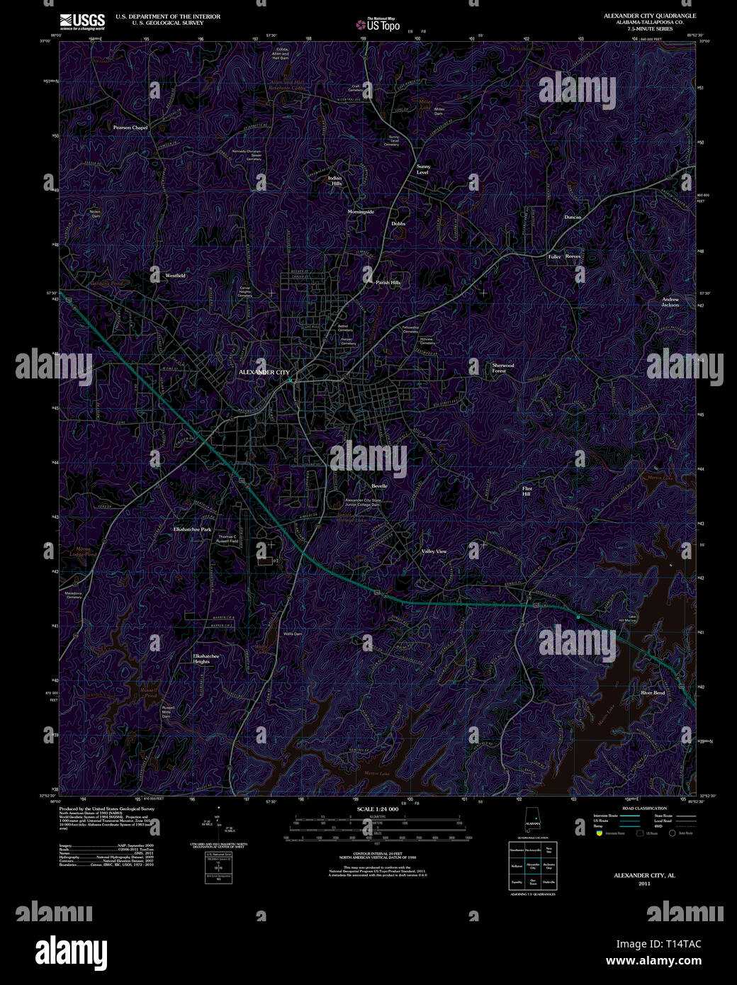 Alexander city alabama map hi-res stock photography and images - Alamy