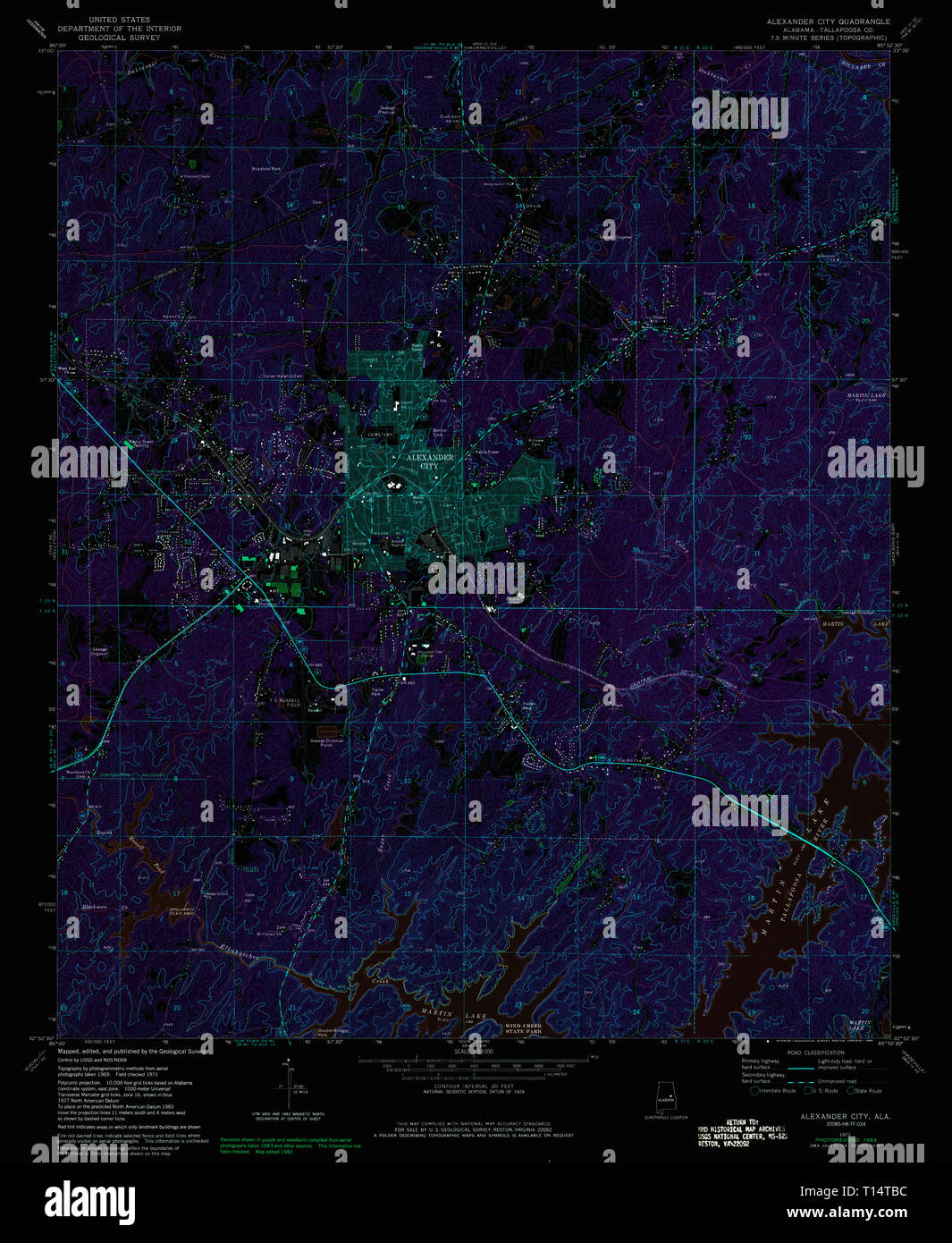 Alexander city alabama map hi-res stock photography and images - Alamy