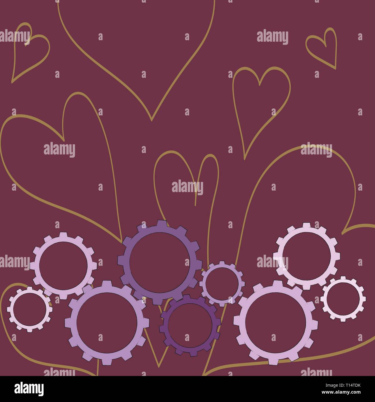 Colorful Cog Wheel Gear Engaging, Interlocking and Tesselating Flat ...