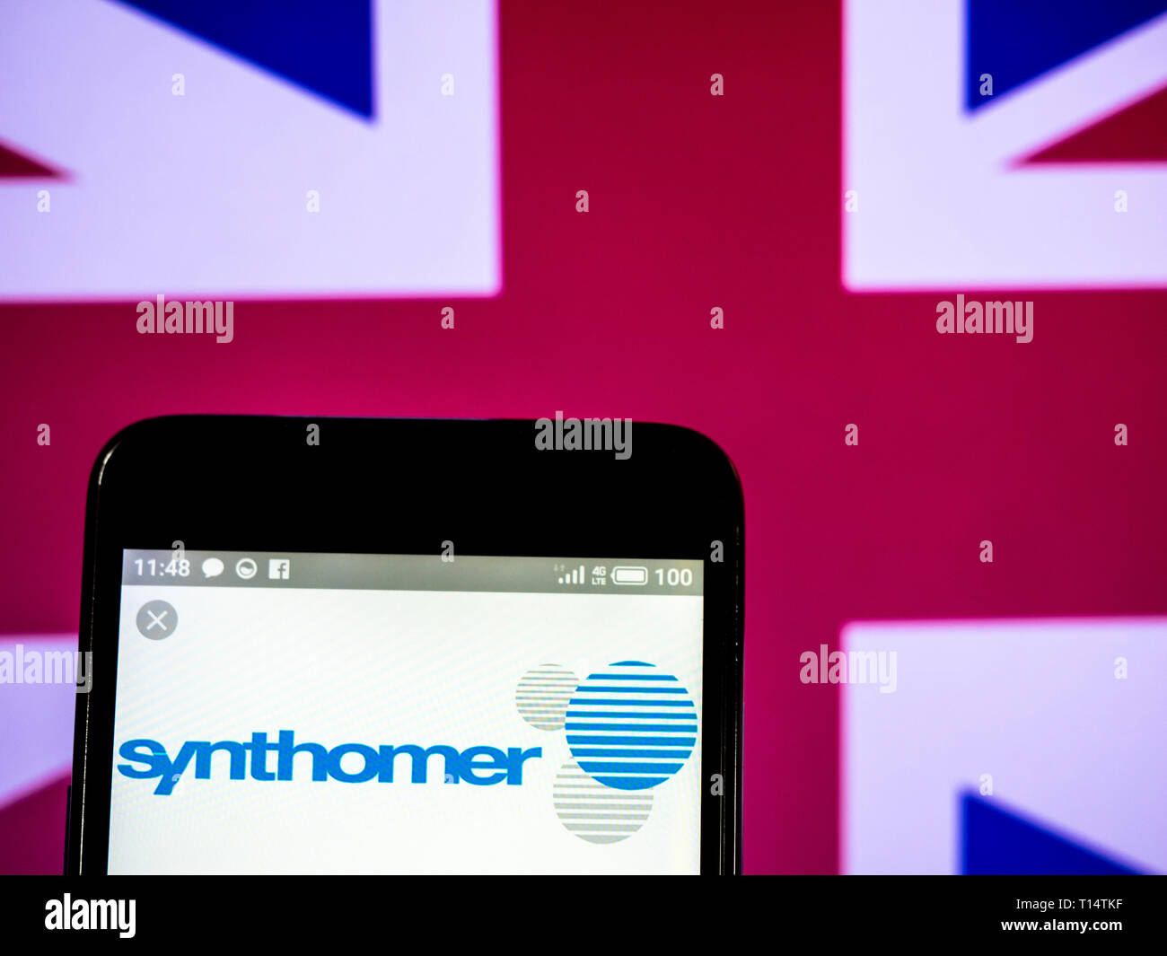 In this photo illustration a Synthomer plc logo seen displayed on a ...