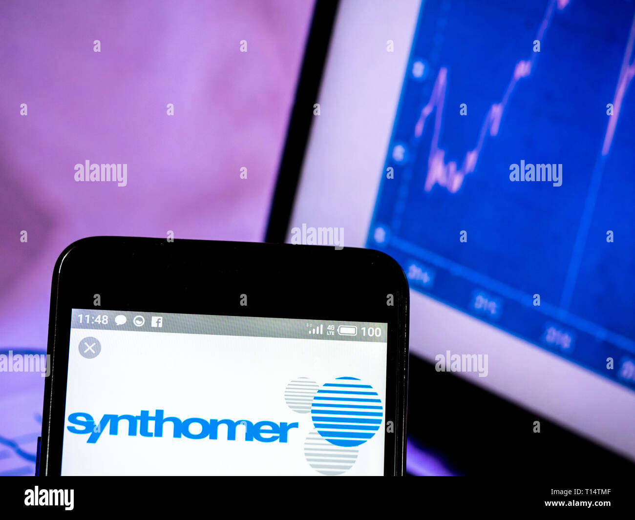 In this photo illustration a Synthomer plc logo seen displayed on a ...
