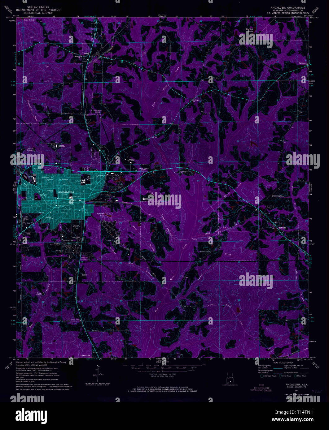 Andalusia alabama map hi-res stock photography and images - Alamy
