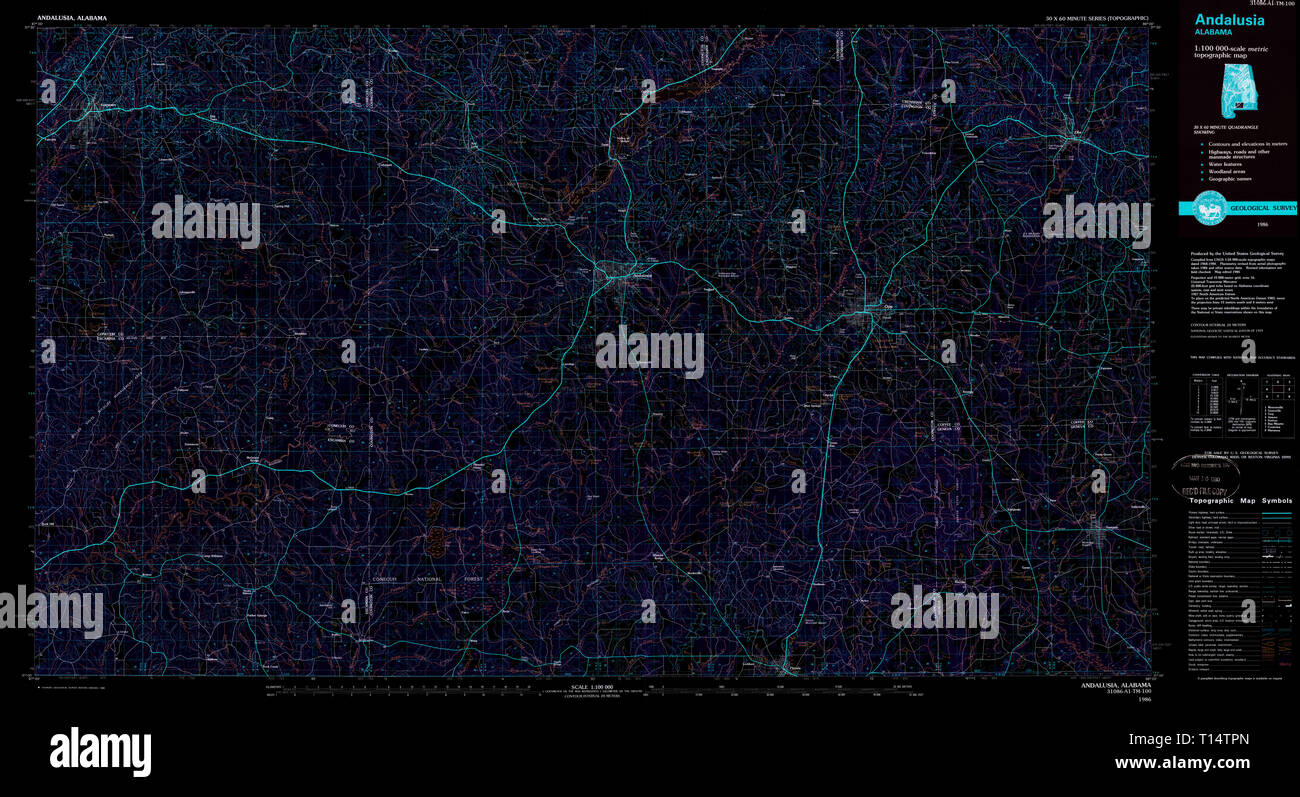 Andalusia alabama map hi-res stock photography and images - Alamy