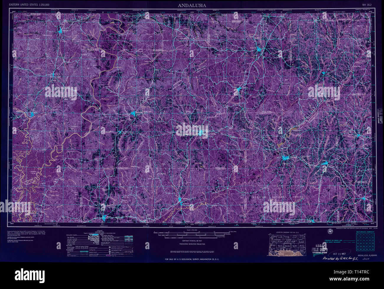 Andalusia alabama map hi-res stock photography and images - Alamy