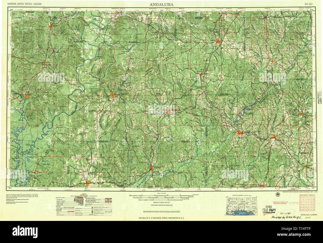 Andalusia alabama map hi-res stock photography and images - Alamy