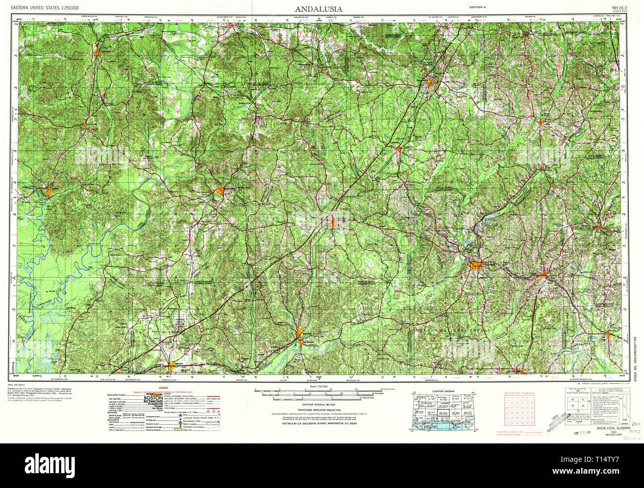 Andalusia alabama map hi-res stock photography and images - Alamy