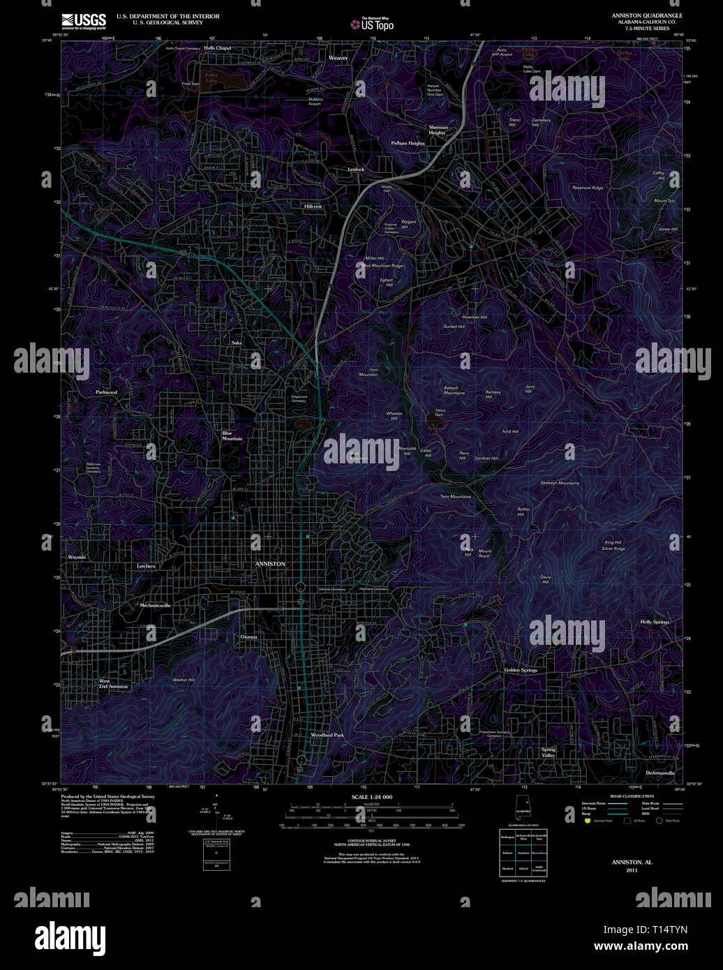 Map of anniston hi-res stock photography and images - Alamy