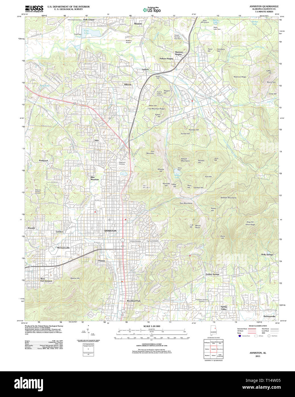 Anniston map hi-res stock photography and images - Alamy